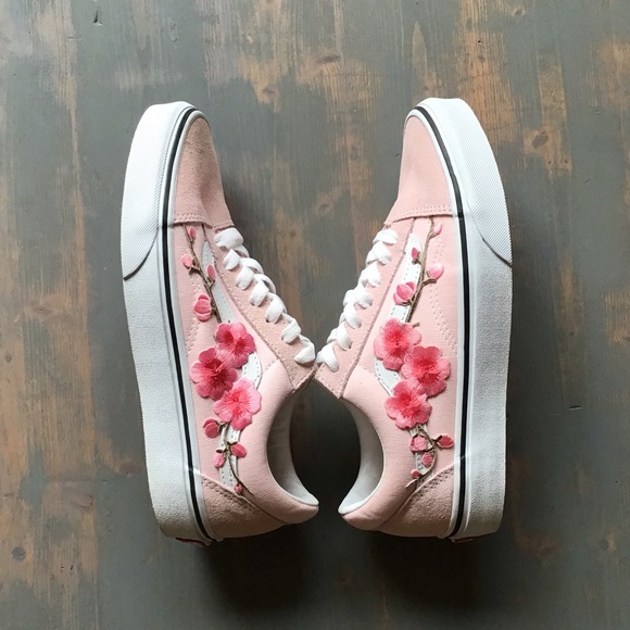 Vans | Shoes | Cherry Blossom Custom Vans Pink All Sizes | Poshmark